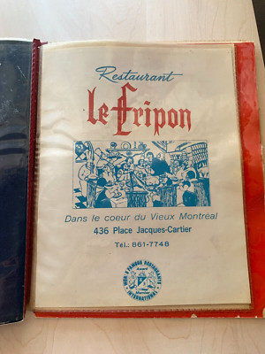 Vintage 1970s Le Fripon French Menu Montreal Defunct Restaurant Ads ...