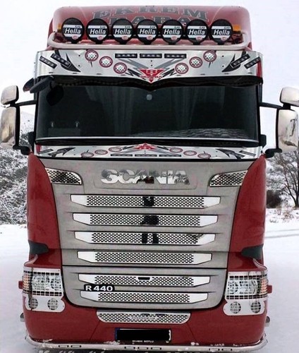 Scania R 2010-2016 Radiator Grille Covers Stainless Steel Accessories 9 ...