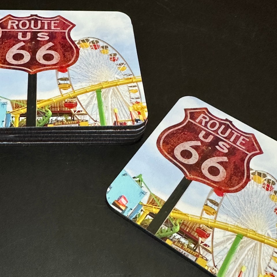 NEW! Set of 6 Historic Route 66 Drink Coasters - Photo Art - Santa ...