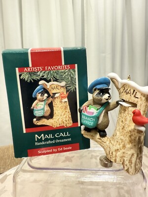 Vintage Hallmark Ornament Mail Call Raccoon Delivers the Mail 1989 K9 ...