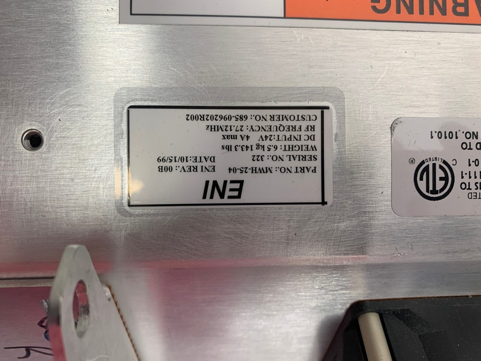 MWH-25-04 | ENI RF Match, LAM 4520 XL UPPER RF MATCH 27 MHz | eBay