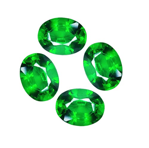 Natural Green Garnet 4 Pcs Lot 8-10 Ct Loose Certified Oval Cut Garnet ...