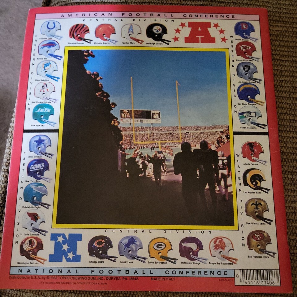 1983 Topps Football Sticker Album | eBay