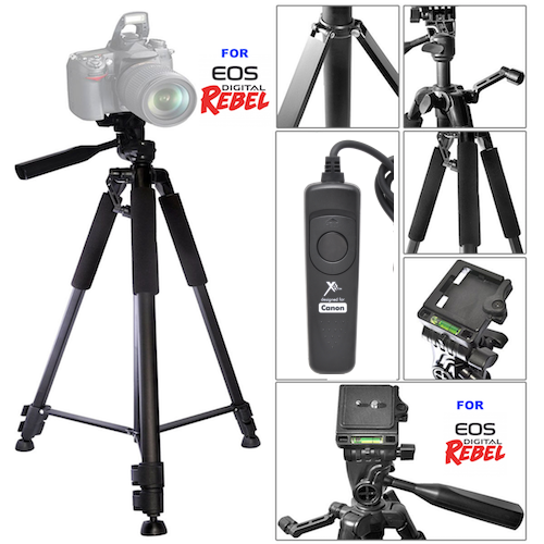 60" PROFESSIONAL TITANIUM ALLOY TRIPOD +WIRED REMOTE FOR CANON EOS M3 ...