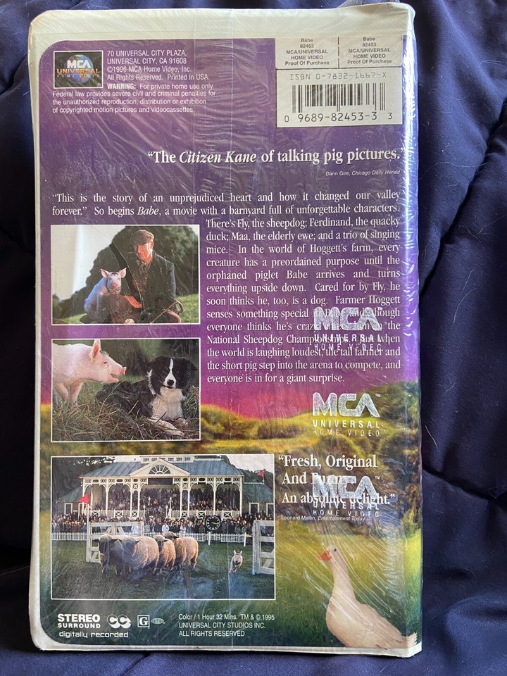 Babe VHS Tape Brand New and SEALED (VHS, 1996) 96898245333| eBay
