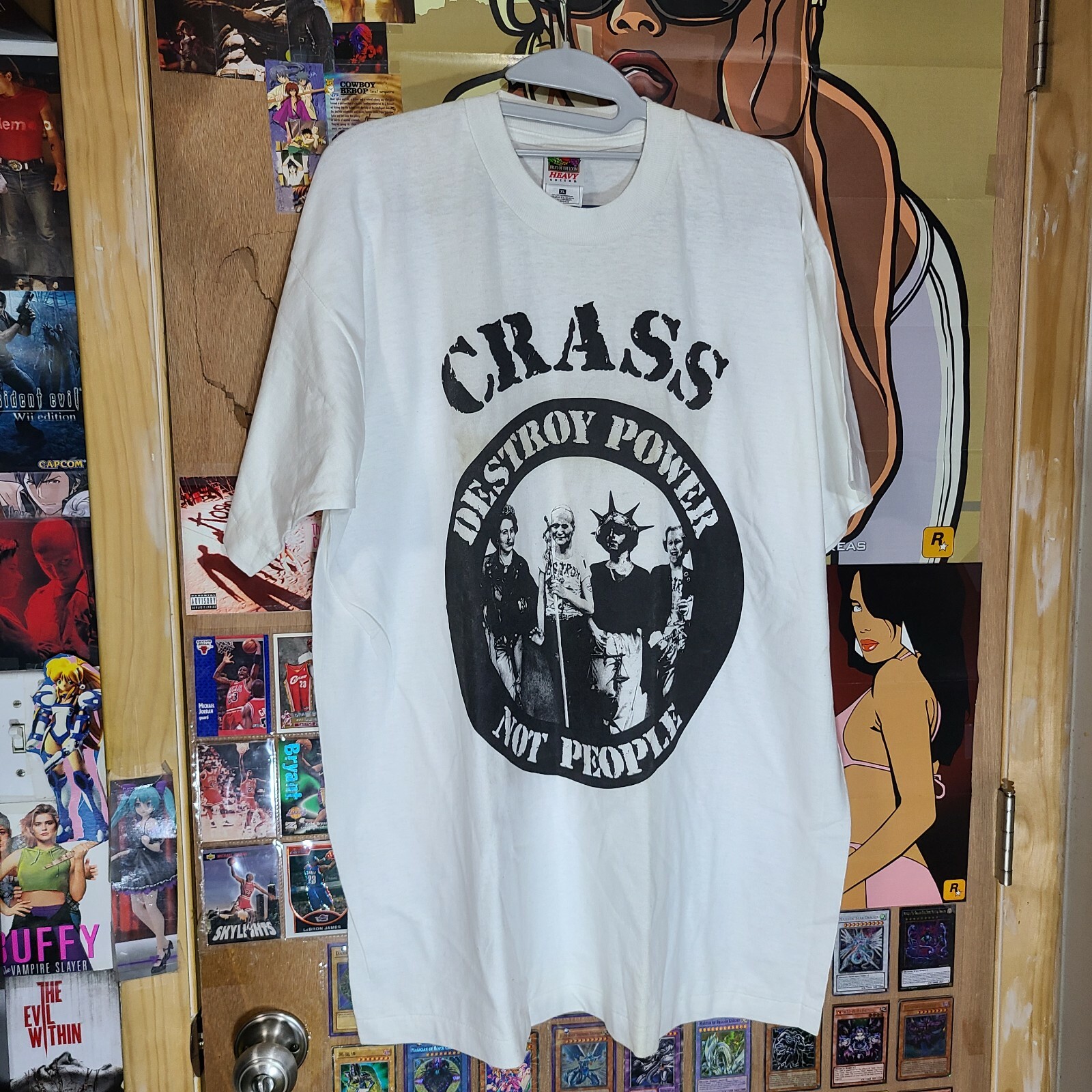 VTG Crass Destroy Power Not People Band T-Shirt sz XL 90s Punk Rock ...
