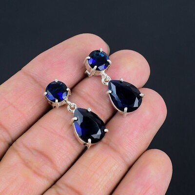 Tanzanite Quartz Gemstone 925 Sterling Silver Jewelry Tops Earring For ...