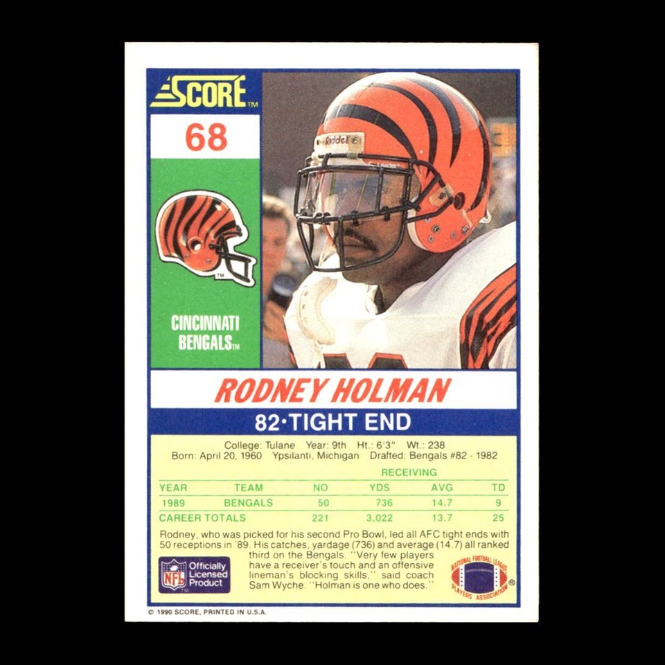 Rodney Holman 1990 Score Cincinnati Bengals #68 Set Break GM | eBay