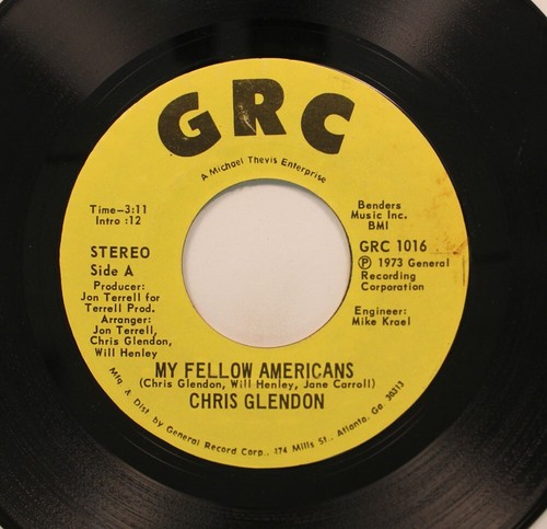 Chris Glendon - 45 - My Fellow Americans / Saga Of A Secluded Swamp ...