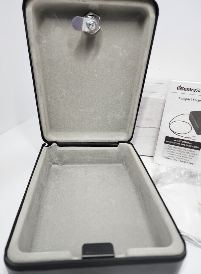 SentrySafe Compact w/ 2 Key Lock, Tethering Cable Gray on Gray Color ...