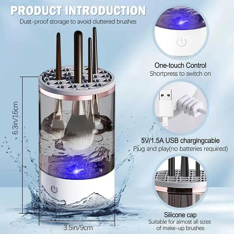 Makeup Brush Cleaner Machine Automatic Brush Cleaner Spinner Machine ...