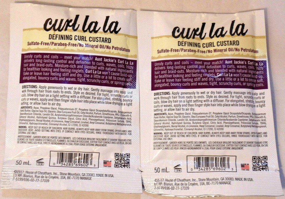 2x Aunt Jackie's Curl La La Defining Curl Custard Hair Treatment Lot 1. ...