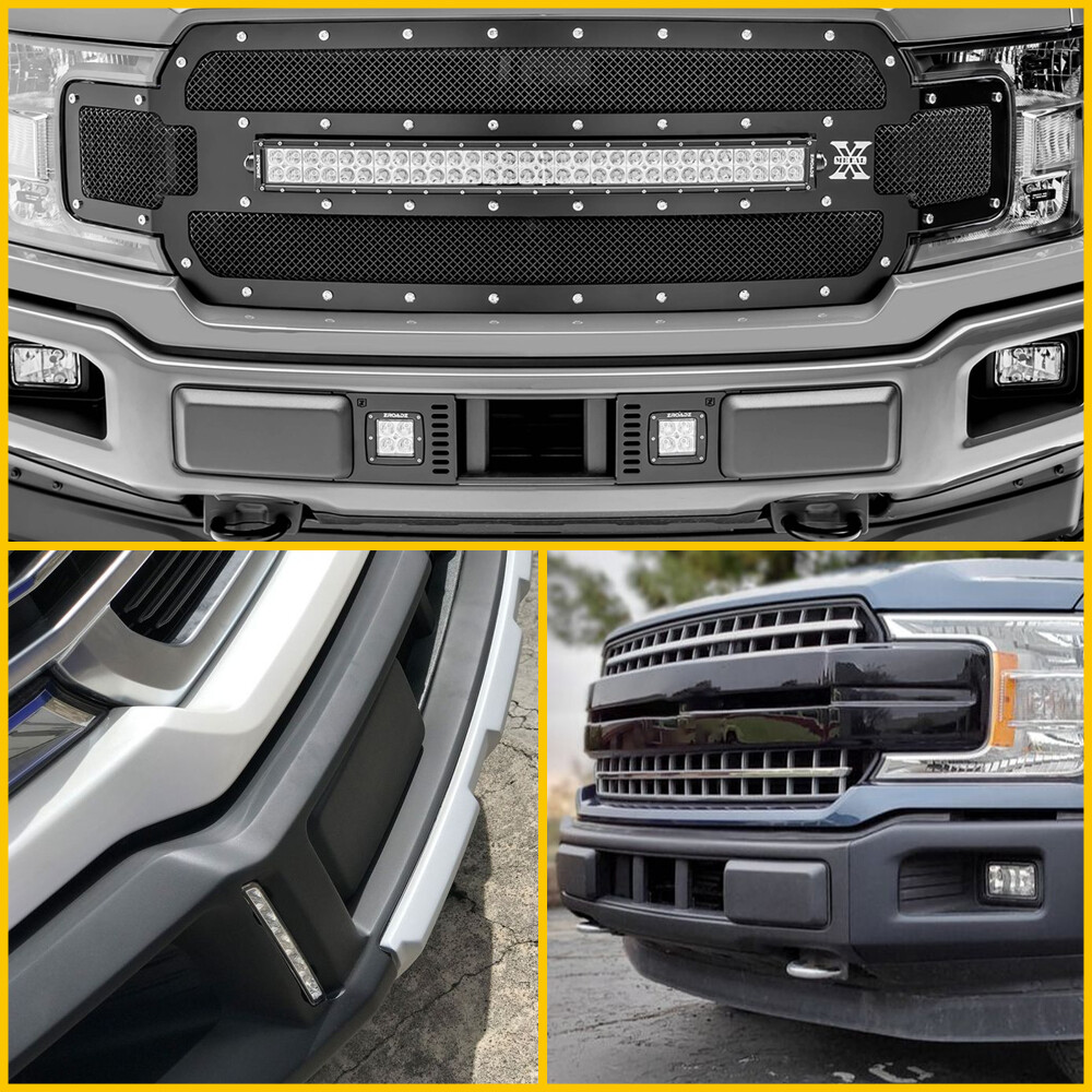 Front Bumper Cover Center Plastic Black Fits For 2018 Ford F150 JL3Z ...