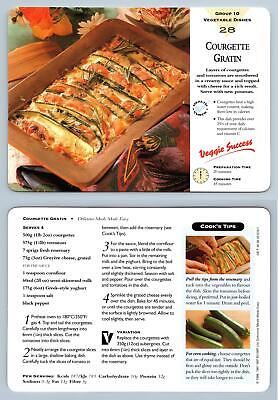 Courgette Gratin #28 Veg - Delicious Meals Made Easy 1996-7 Recipe Card ...