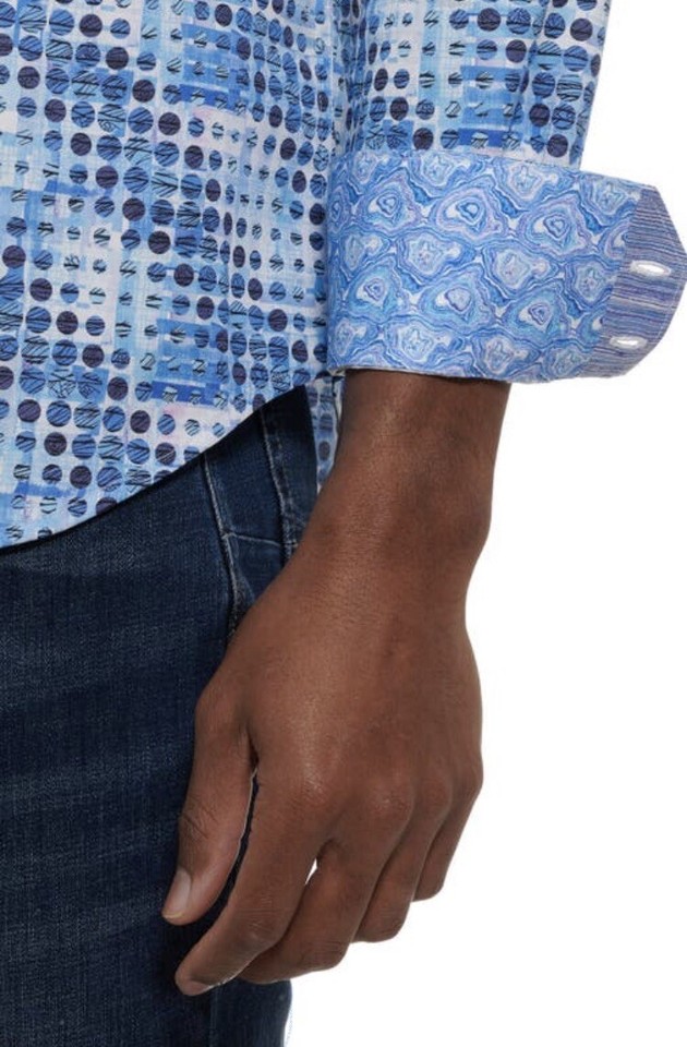 Robert Graham Ackley Dot Print Long Sleeve Sport Shirt NEW $195 Men’s ...