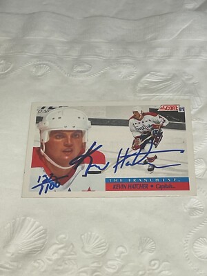 1991-92 Score The Franchise Canadian English Kevin Hatcher #370 AUTO ...