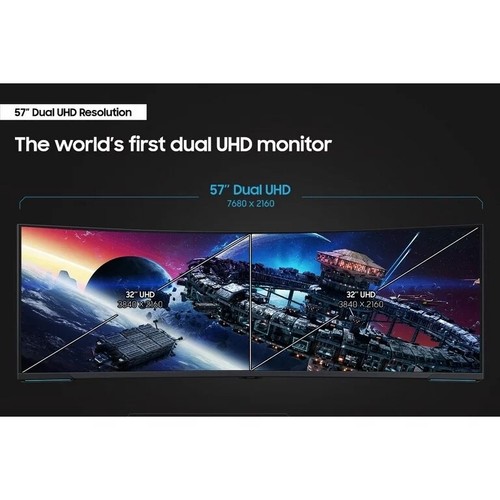 Samsung 57" Odyssey Neo G9 Series Dual 4K UHD Curved Gaming Monitor ...