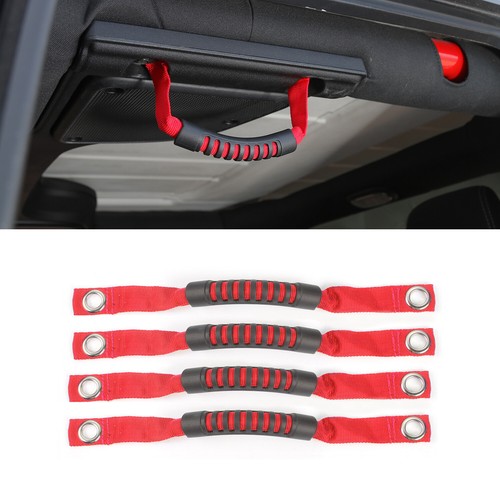 Red Interior Car Grab Grip Bar Handles Mount Hold Kit For Jeep Wrangler ...