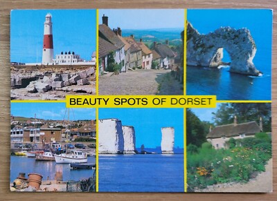 Vintage Postcard Posted Six Beauty spots of Dorset England | eBay UK
