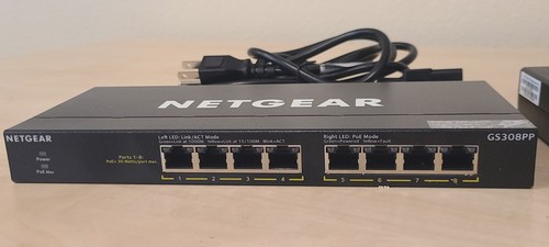 NETGEAR GS308PP 8-Port Gigabit Ethernet Unmanaged Switch with 4-Ports ...