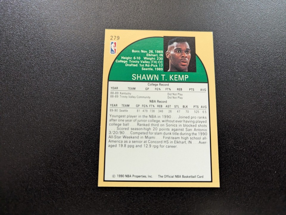 1990-91 NBA HOOPS #279 SHAWN KEMP ROOKIE CARD 🏀 NM-MINT | eBay