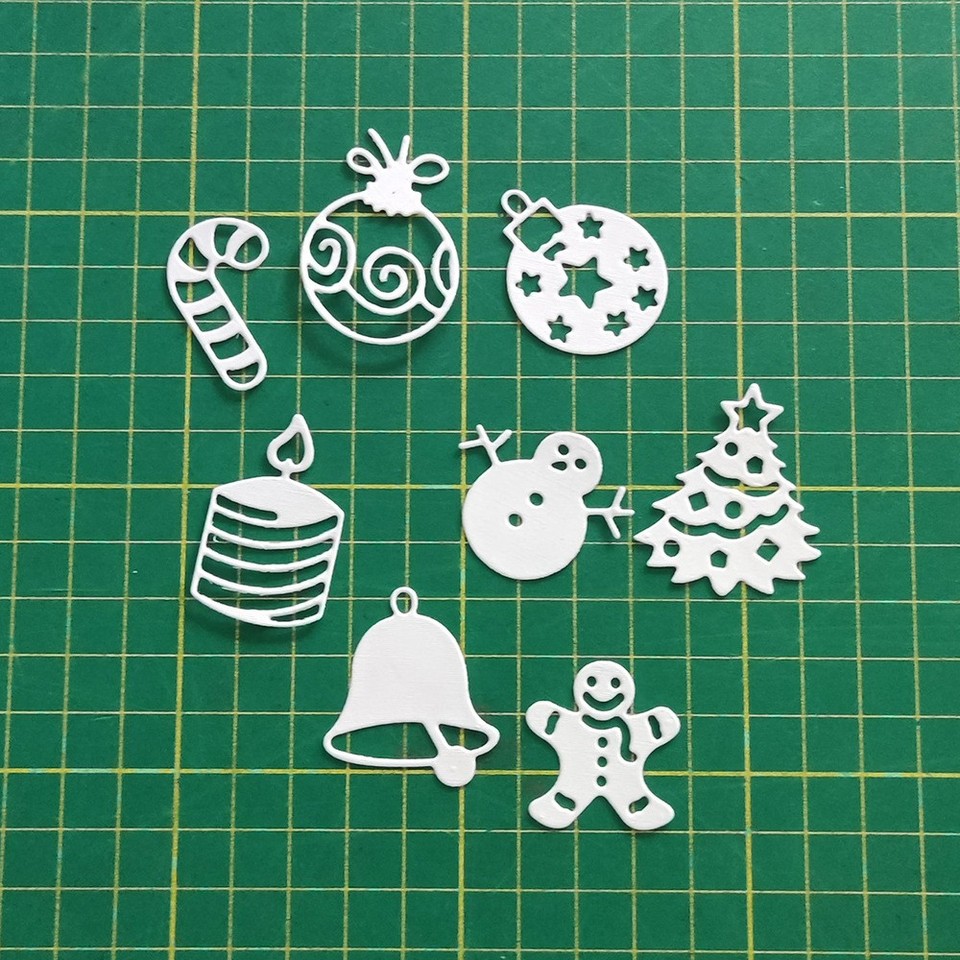 Snowman Gingerbread Man Ornaments Metal Cutting Dies Scrapbook Card ...