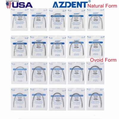 AZDENT Dental Orthodontic Super Elastic NITI Arch Wire Round Ovoid ...