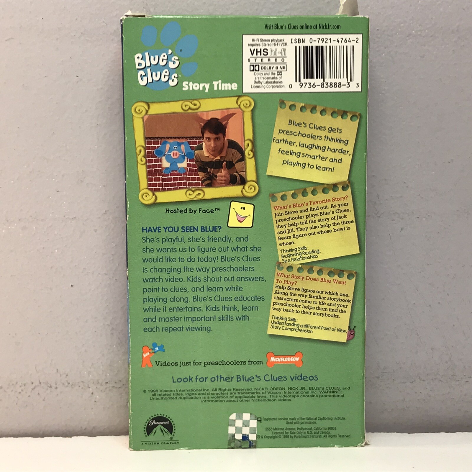 Nick Jr Blue’s Clues Story Time VHS Video | Grelly USA