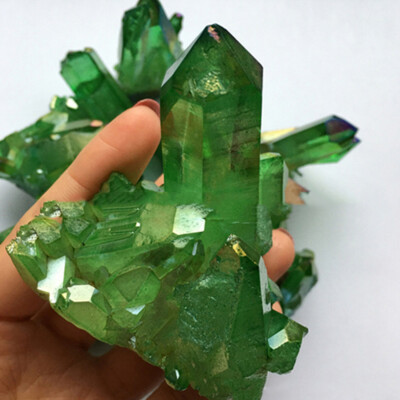 Natural Green Crystal Cluster Quartz Stone Gems Healing Mineral Reiki ...