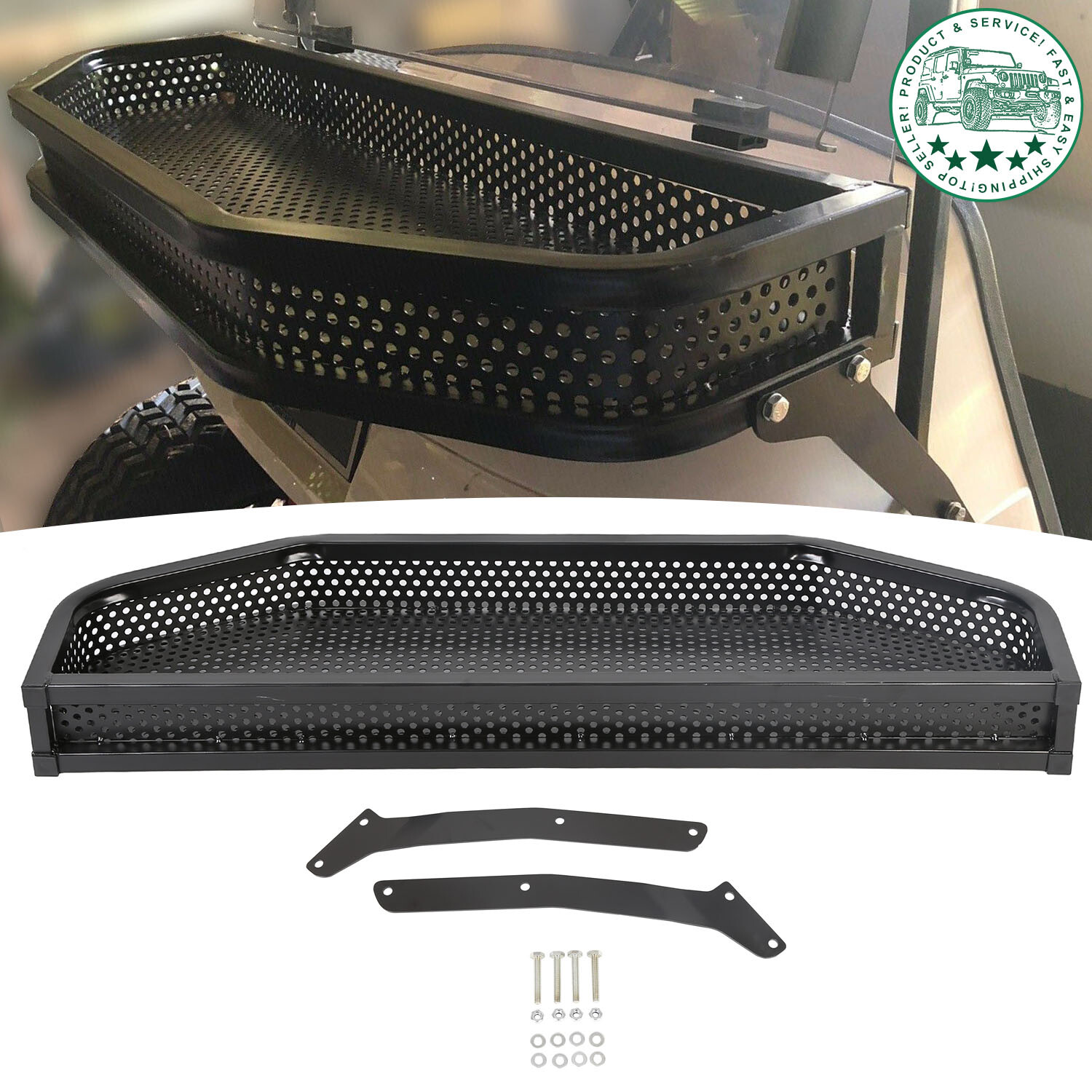 Front Clay Outer Cargo Basket Fit For EZGO TXT Golf Cart W/Mounting ...