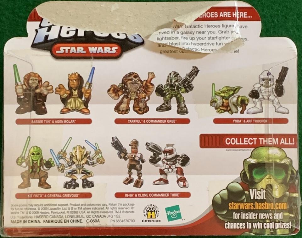 Hasbro UK Star Wars Galactic Heroes Mini Figures 2 Pack Yoda & Arf ...