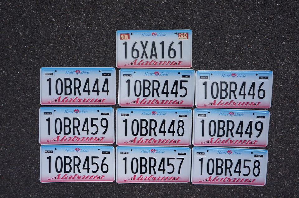 LOT OF 10 - Colorful ALABAMA License Plates - Nice Quality Plate Tags ...