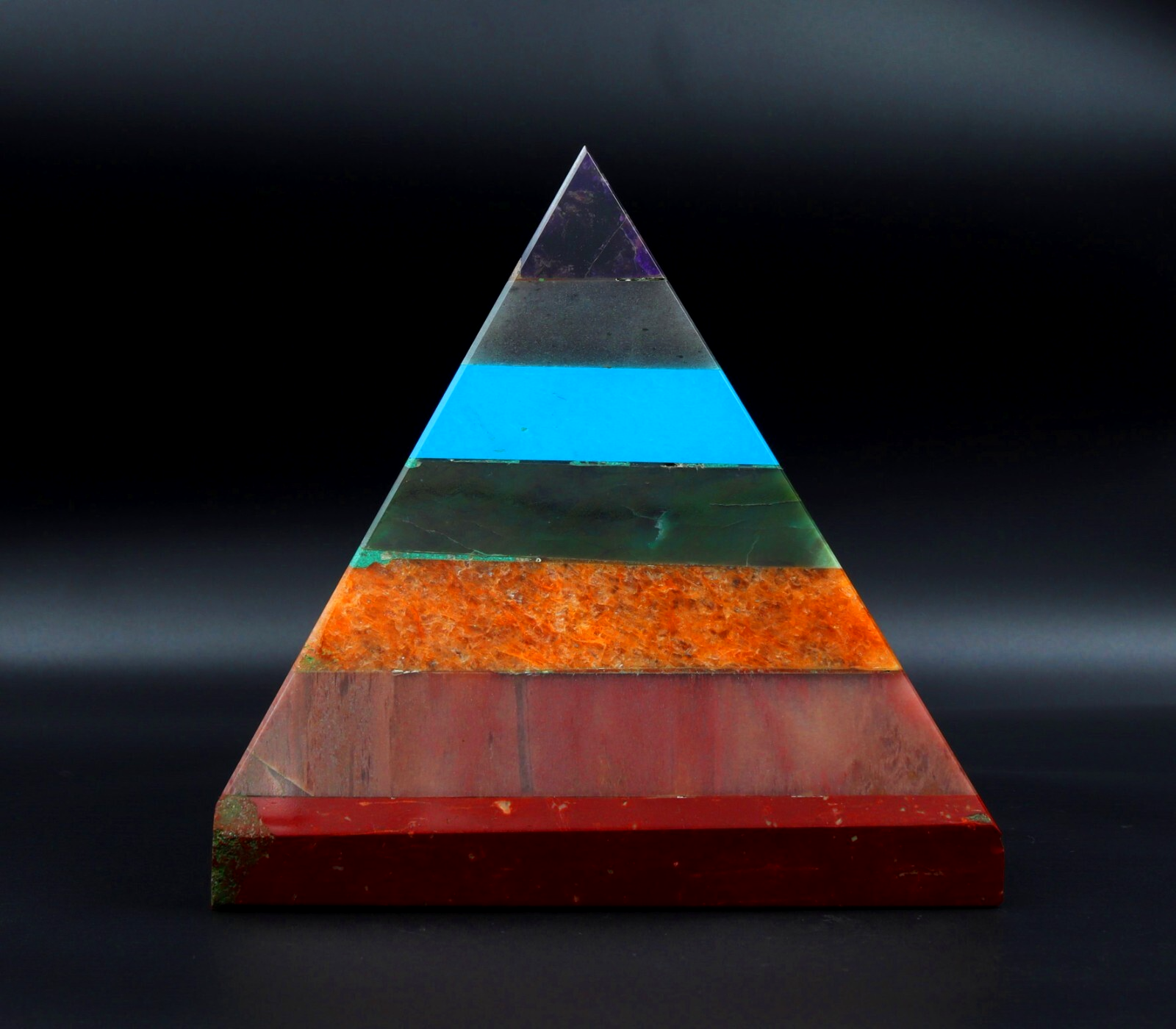 140MM Seven Chakra Gemstone Pyramid Natural Healing Egyptian Spiritual ...