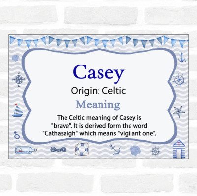 Casey Name Meaning Nautical Certificate | eBay UK