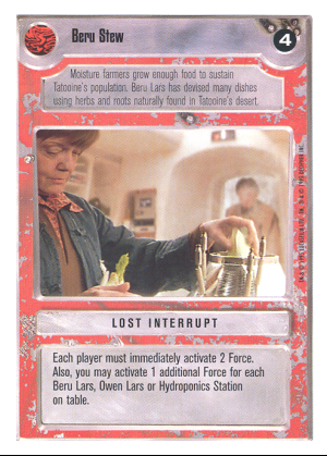 SWCCG: Beru Stew [White Border] [Ungraded] Premiere SW White Border ...