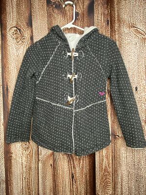 Roxy Girl Wave Break Jacket Hooded Toggle Front Closure Sherpa Lined ...
