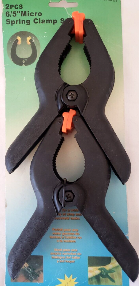 6.5" Micro SPRING CLAMP SET - Black - 2 pcs | eBay