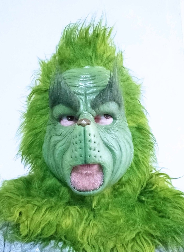 Grinch No Chin Mask, Yellow Green Fur, Original Color, Christmas Green ...