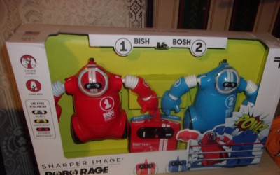 Sharper Image® Robo Rage Remote Control 2-Player Robot Fighting Set ...