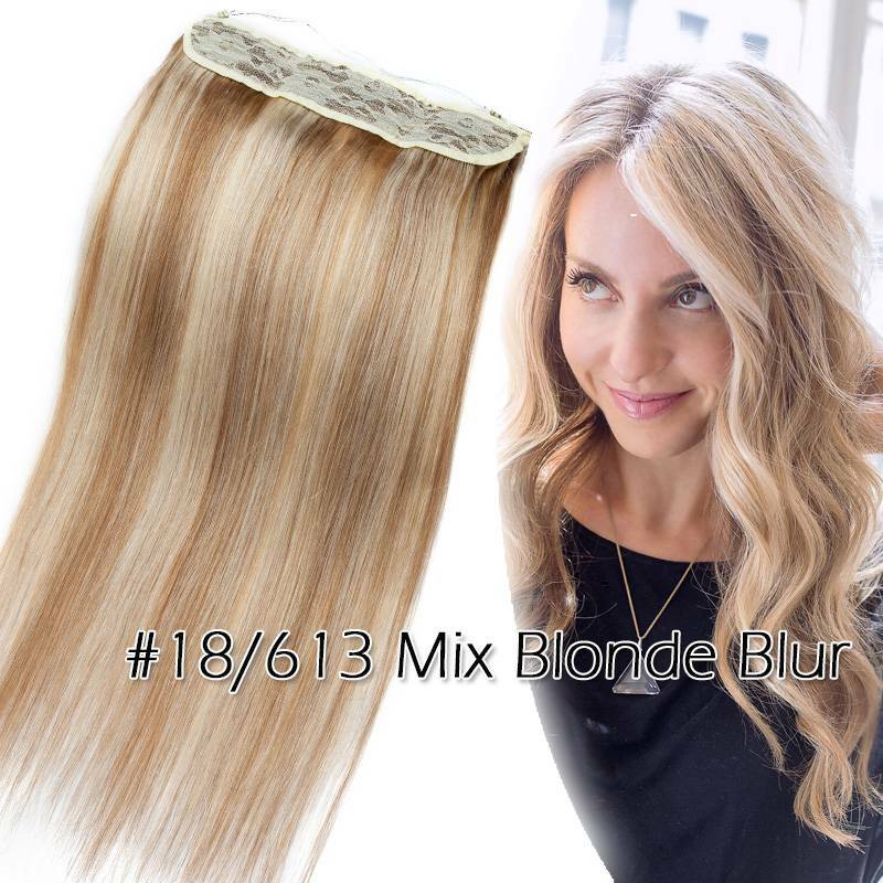 Secret Wire In 100% REAL Human Hair Extensions Hidden 120G Wrap On Band ...