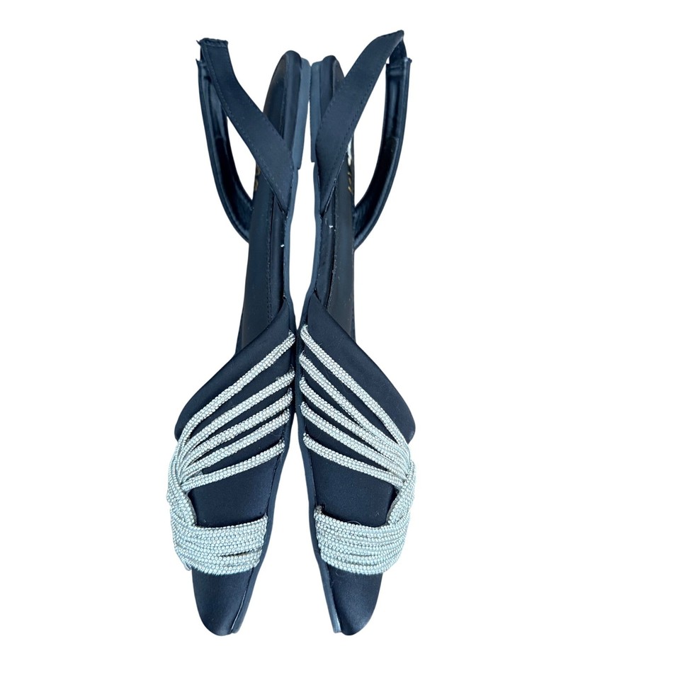 Liliana Women Black Pointed Toe Slingback Embellished Evening Shoes ...