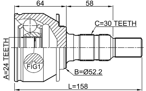 Outer Cv Joint 24X52.3X30 Febest 3210-SRXLF1 Oem 22743794 | eBay