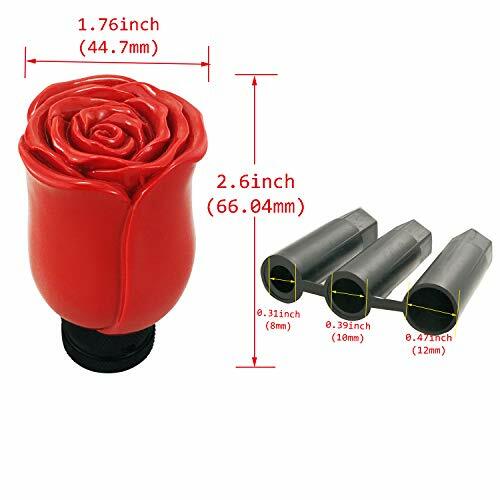Abfer Rose Shift Knob Red Gear Shifter Handle Lever Knob Flowers Stick ...