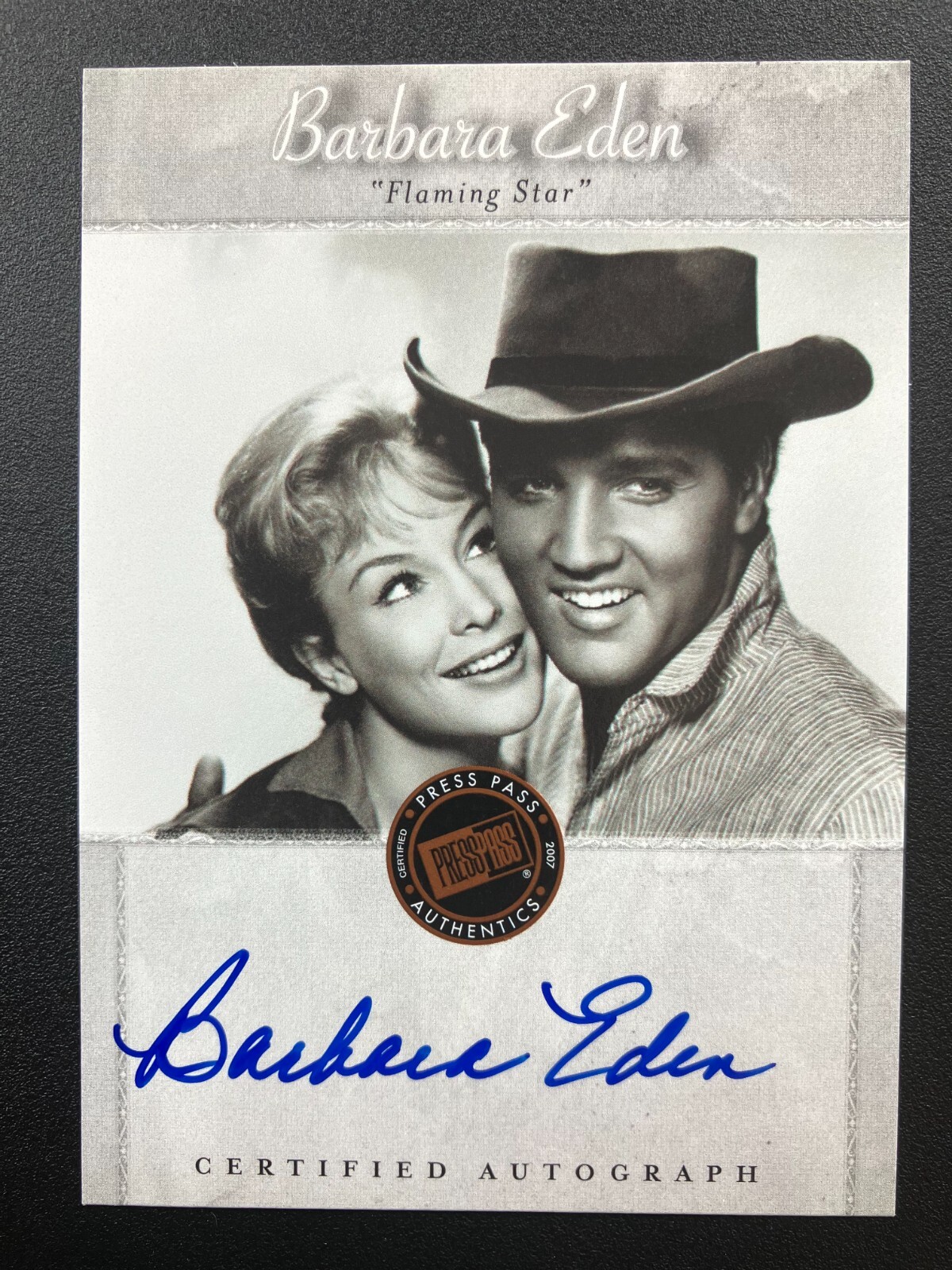 2007 Elvis Presley Press Pass Elvis Is. Barbara Eden Certified ...