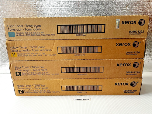 Xerox 006R01219 006R01220 "22 Lot (4) Black Cyan Yellow Toner OEM NEW ...