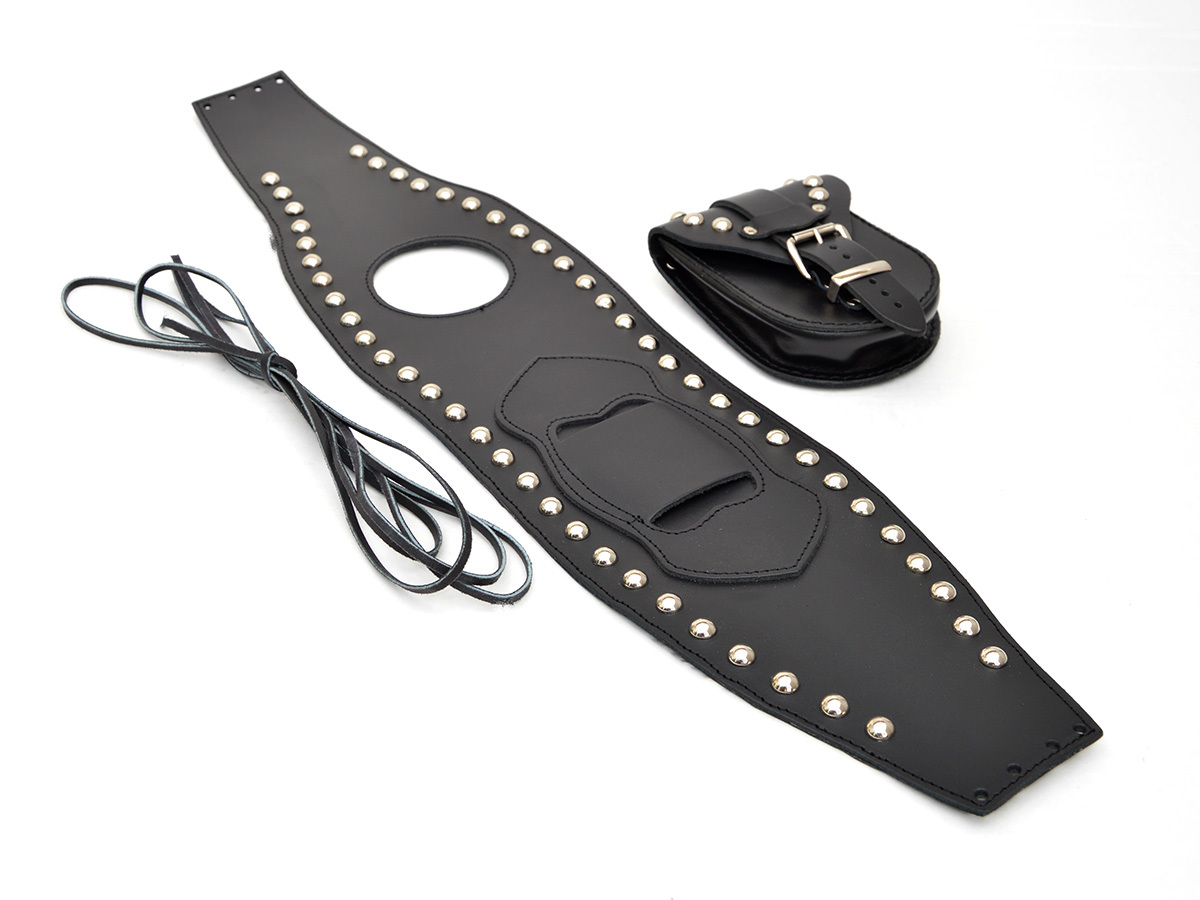 R LEATHER TANK Cover Panel Pad Bib FITS HARLEY SPORTSTER LX 883 & 1200 ...