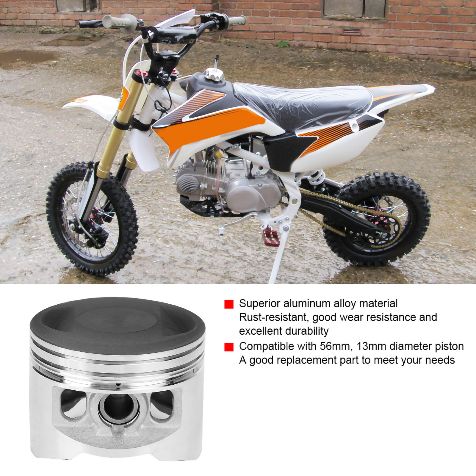 56mm 13mm Aluminum Pin Piston Ring Kit Fit for ZHONGSHEN 140cc Engine ...