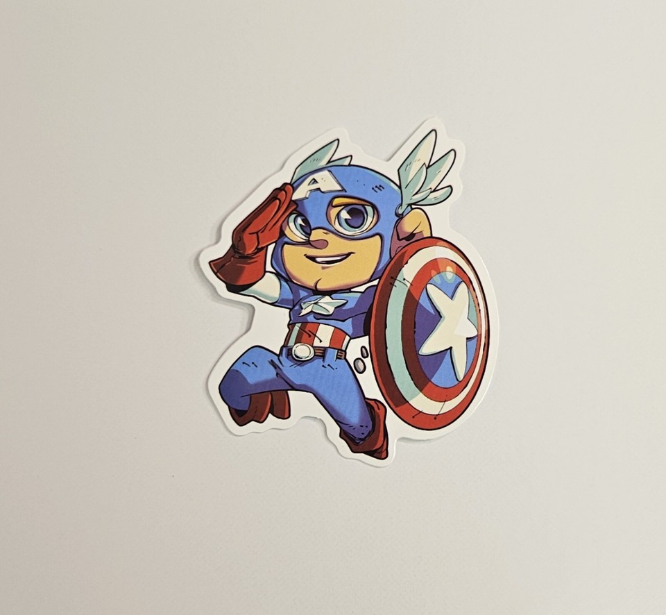 Captain America Laptop Sticker Cartoon Marvel Character Skateboard ...