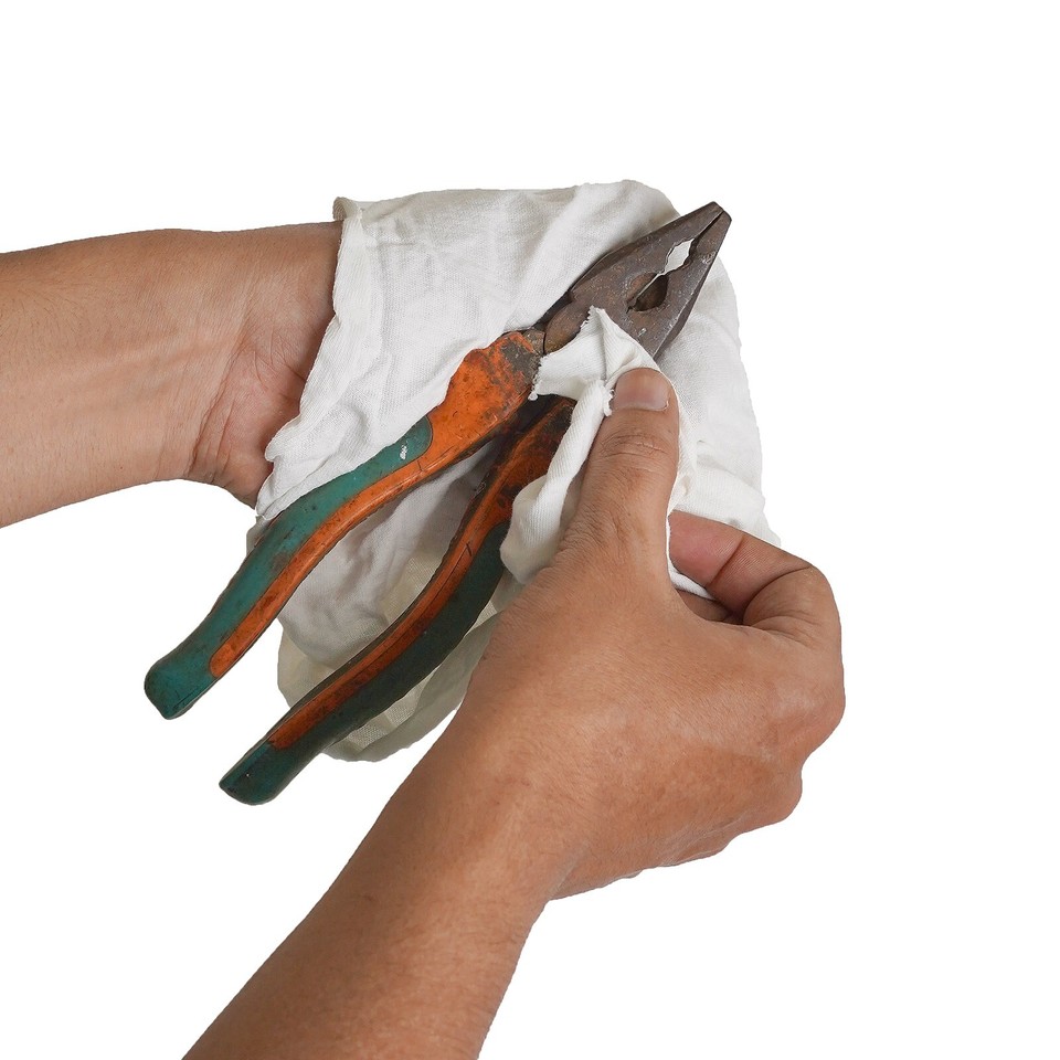 Recycled White Knit T-Shirt Rags 25 lbs. Compressed Box Multipurpose ...