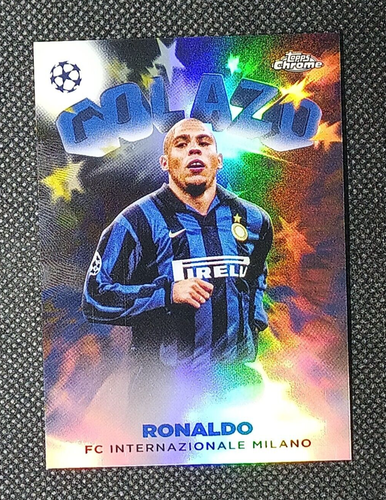 Ronaldo R9 2022-23 Topps Chrome UEFA Golazo Black Refractor #3/10 Inter ...
